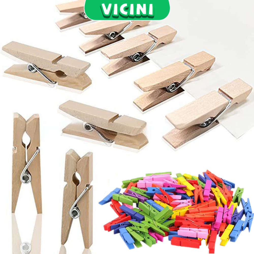 50pcs Natural Wooden Clip Mini Photo Paper Craft Wood Clips for ...