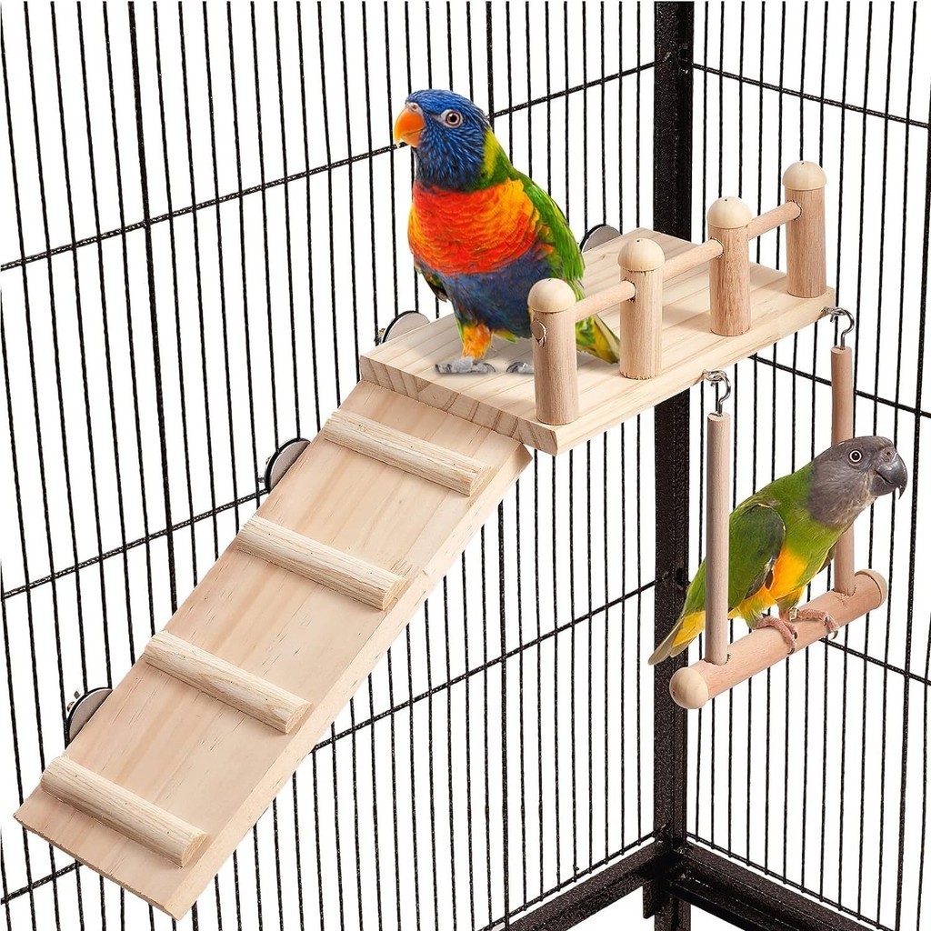 Parrot Pedal Climbing Station Pole Stair Swing Bird Habitat Platform ...