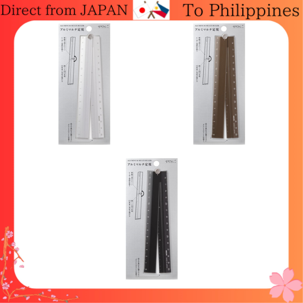 DESIGNPHIL MIDORI Ruler Aluminum Multi Ruler 30cm Silver A 42285006 ...