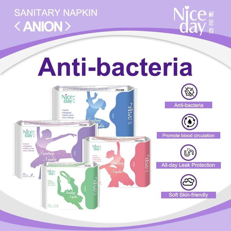 Niceday Anion Antibacterial Sanitary Napkin with Wings and Pantyliner ...