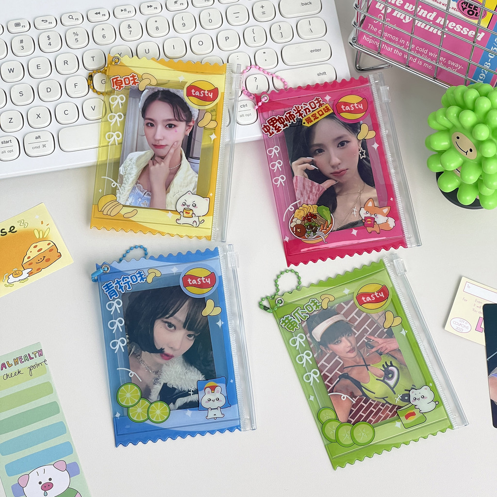 INS Cute Chips PVC Zipper Pouch Idol Organizer 3 Inch Small Card Card ...