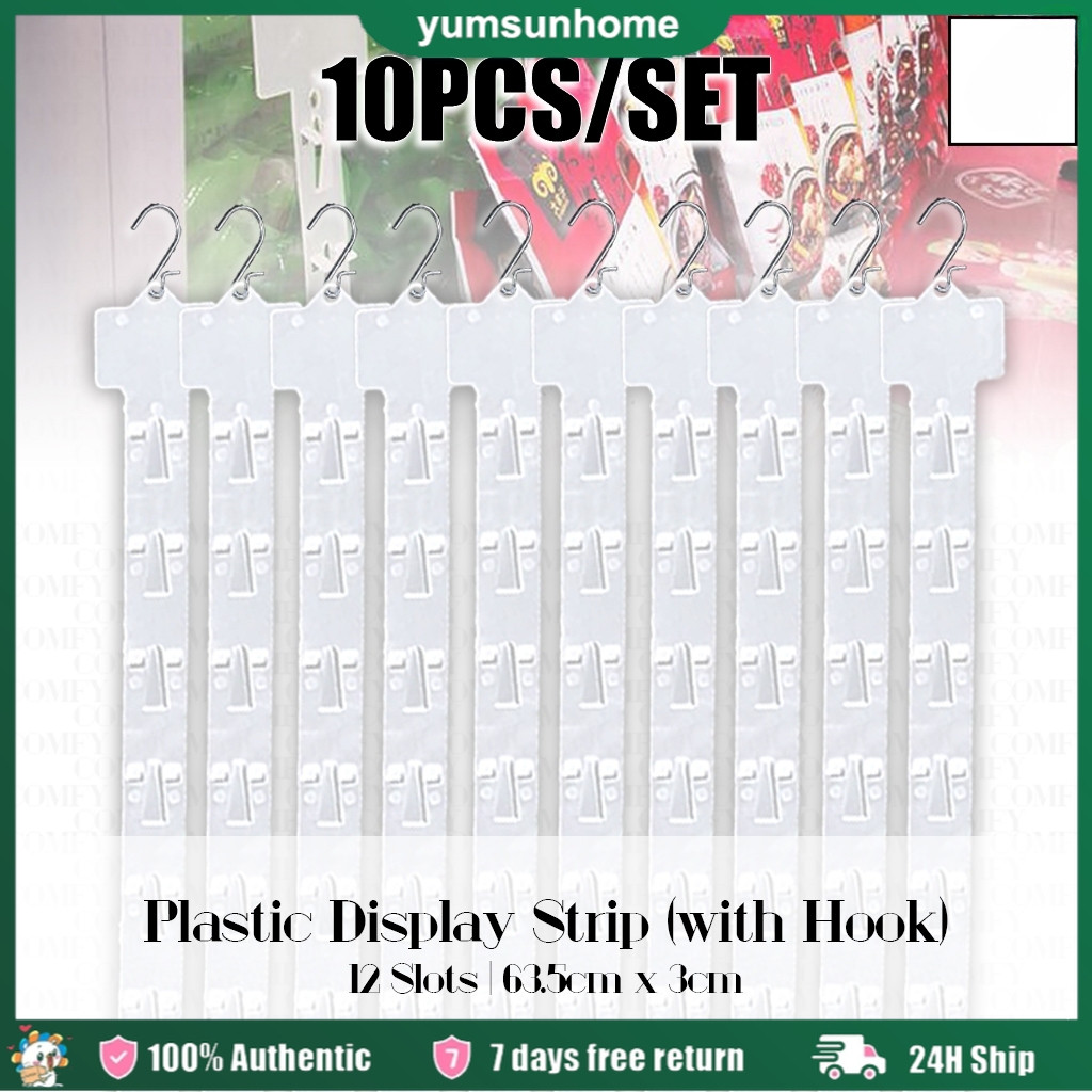 (10PCS/SET) 63.5cm Display Hanging Strips Supermarket Snack Injection ...