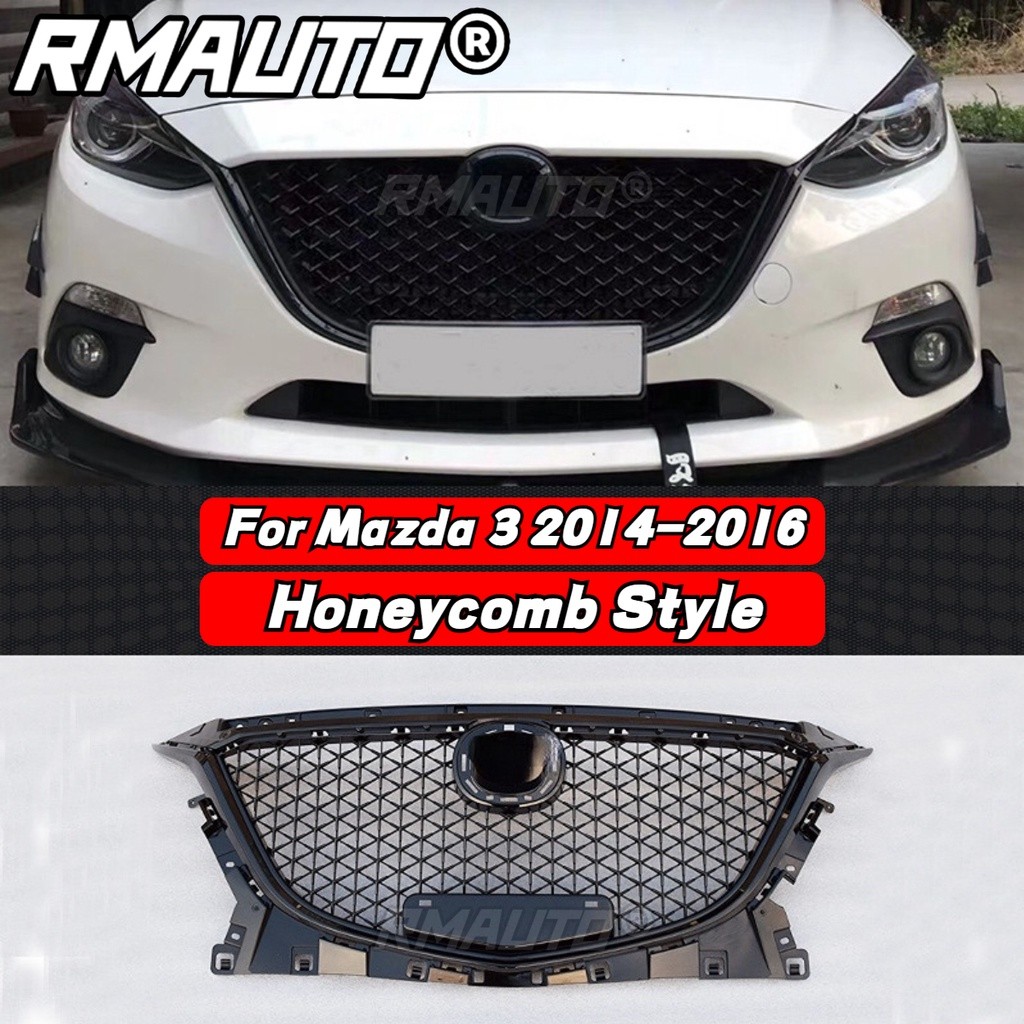 For Mazda 3 Axela 2014-2016 Front Bumper Grille Racing Grill Honeycomb ...