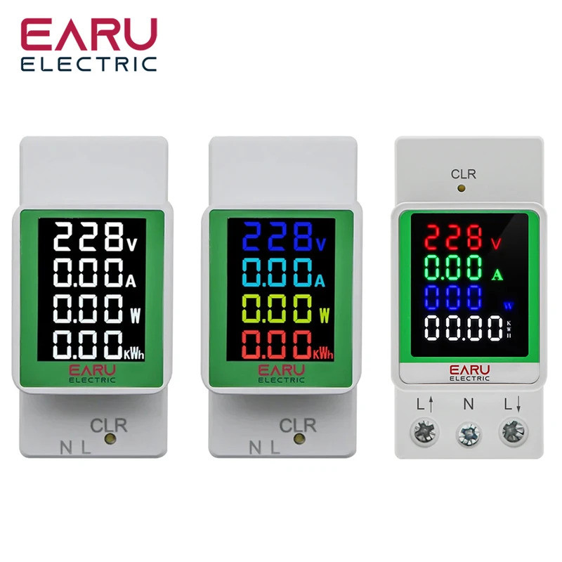 Digital Display AC Current KWH Electric Energy Monitor Multifunction ...