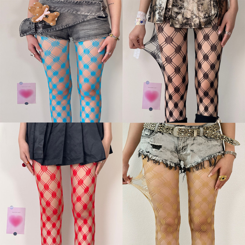 Diamond Type Lattice Fishnet Stockings Pantyhose for Punk Grid Jumpsuit ...