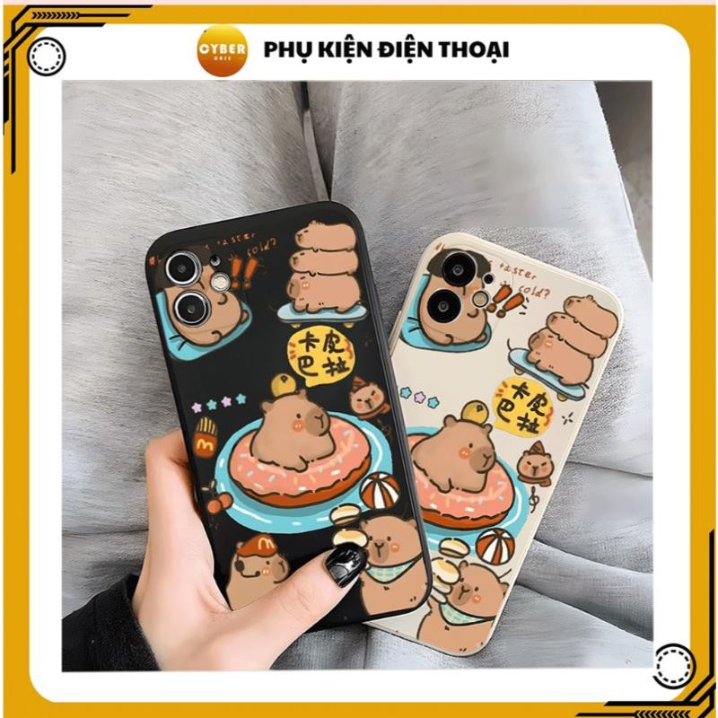 Iphone Case Square Edge Capybara 39 Pattern With Camera Protection For ...