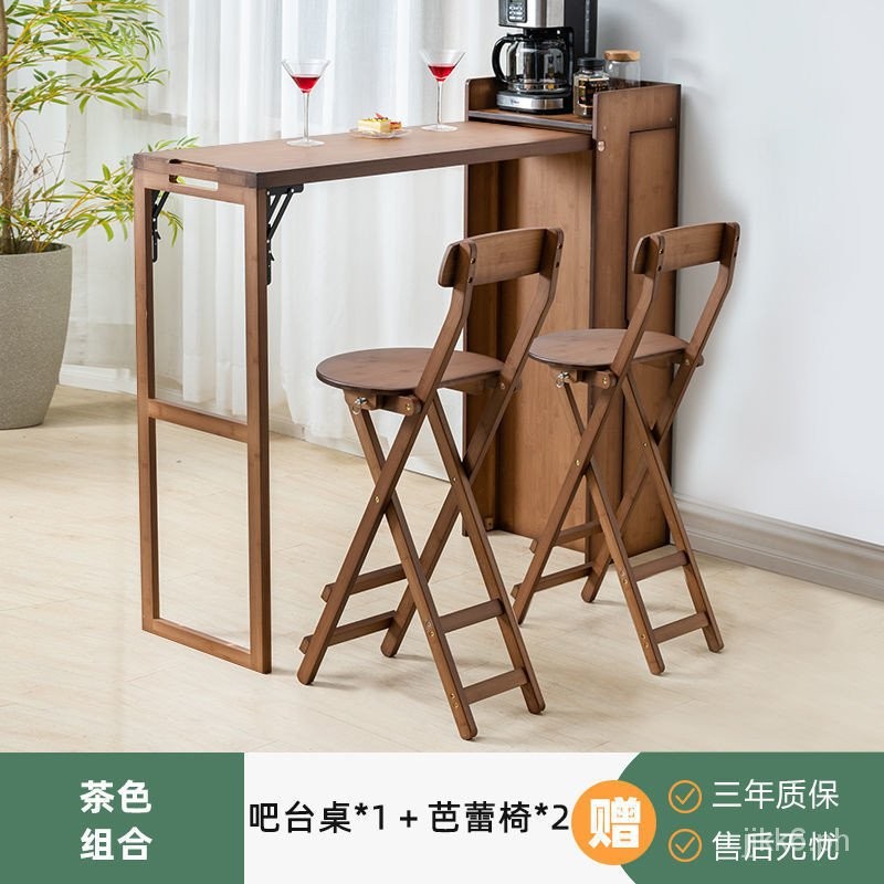 Bamboo Folding Bar Counter Household Leisure Small Bar Bar Counter ...