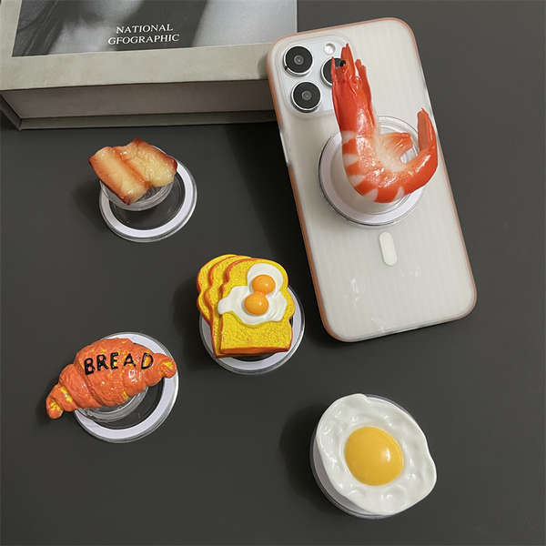 pop socket Shrimp, bacon, poached eggs, suitable for apple airbags ...