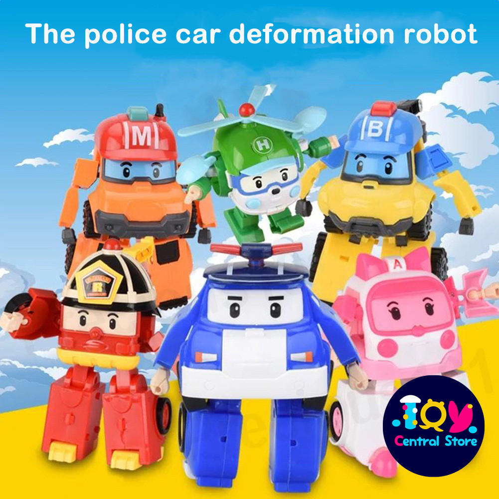 Robot Car Police Deformation Transformer Car Toys Cartoon Robot Toy ...