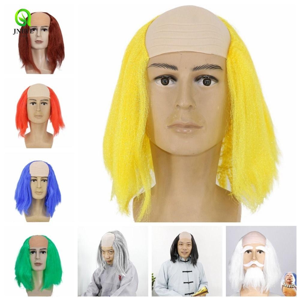 JNBYE Funny Bald Wig, Props Colored Old Man Bald Wig, April Fool's Day ...