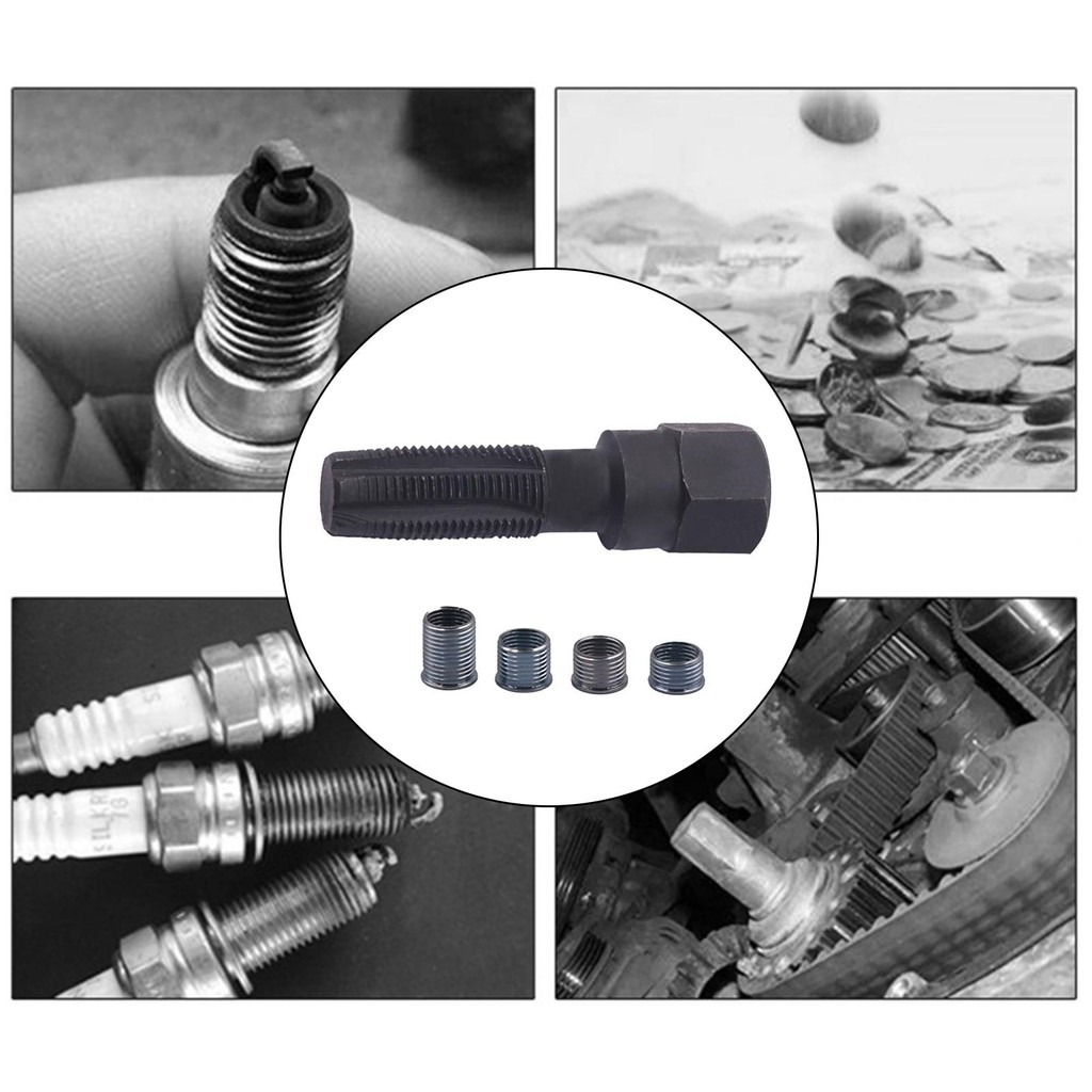 [Lzdyyh2hl] Spark Plug Thread Repair Kit with 4 Thread Insert Spark ...