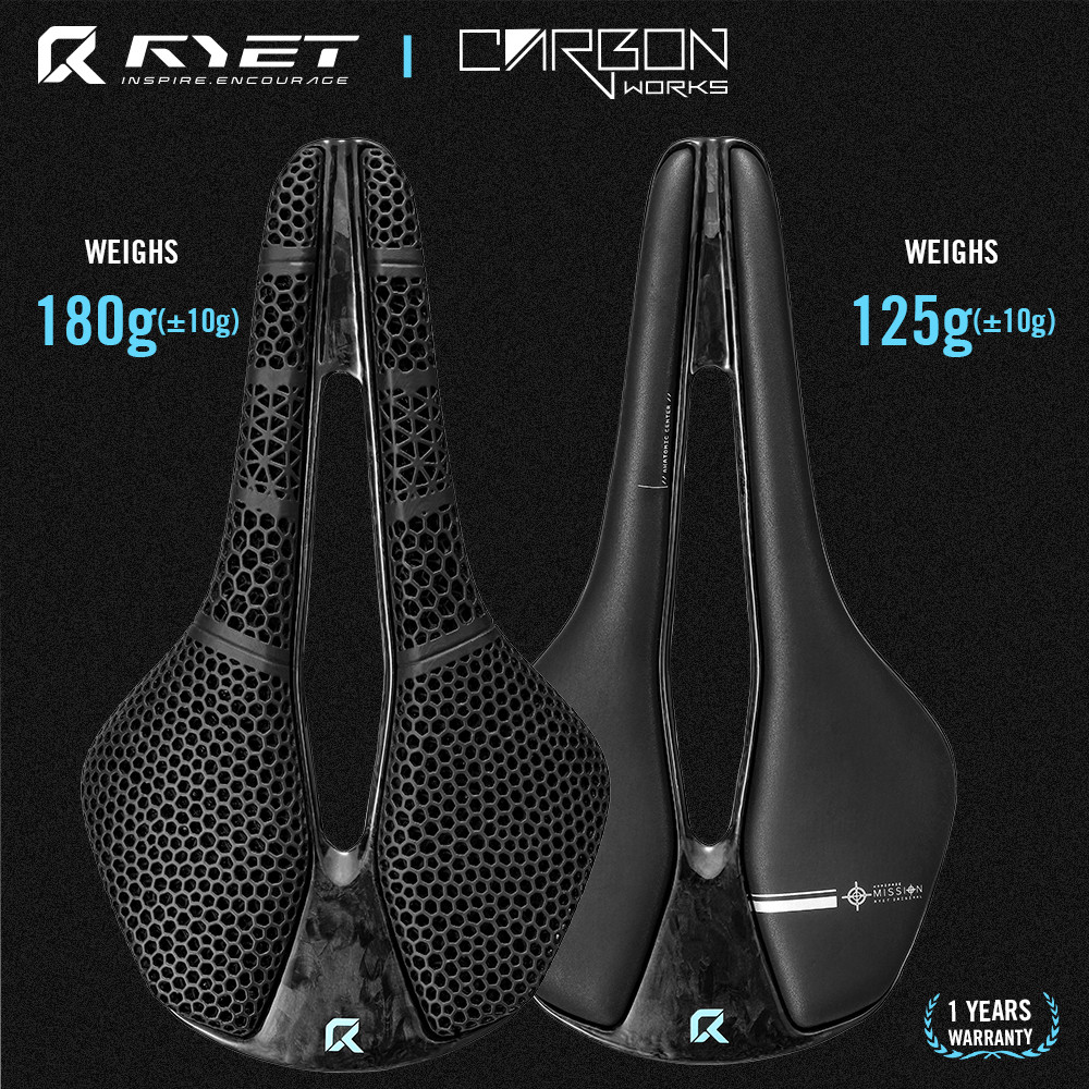 RYET Full Carbon 3D Printed Bike Saddle 245mm*143/150MM 125g 180g 7*9mm ...