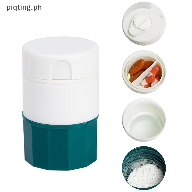 PP 4 in 1 Portable 4 Layer Tablet Grinder Powder Pill Cutter Medicine ...