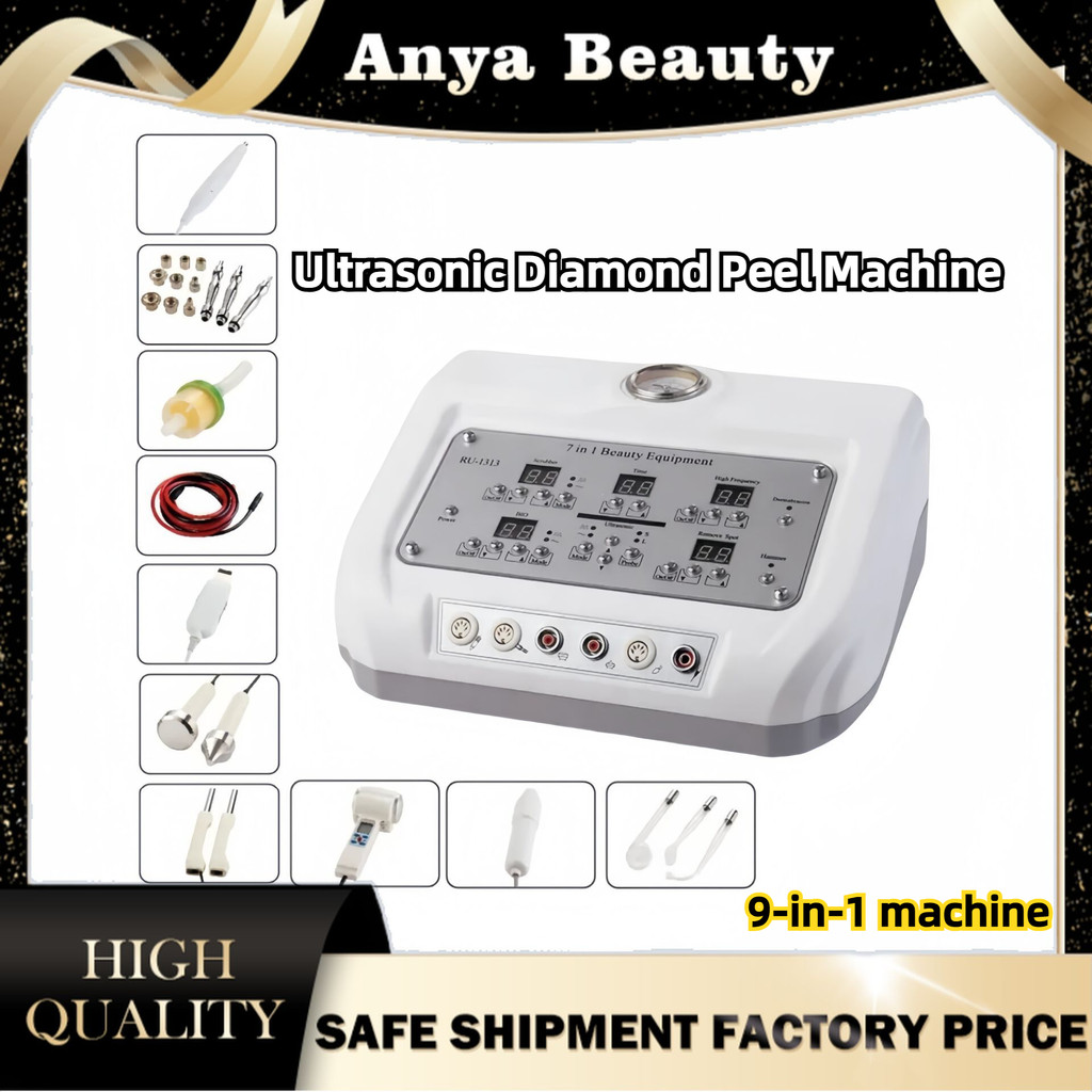 9 In 1 Facial Machine with Galvanic High Frequency Ultrasonic Diamond ...