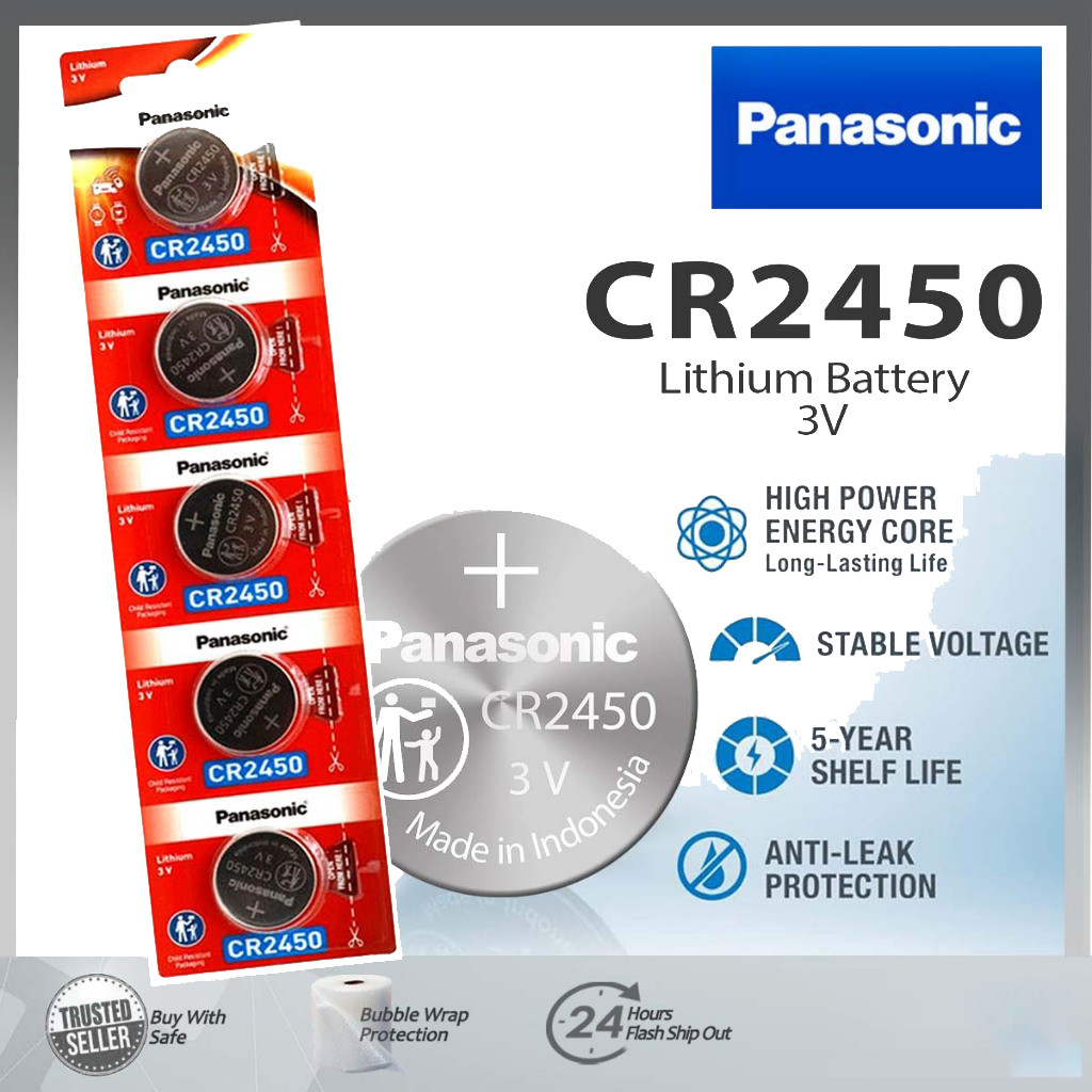 Panasonic CR2450 & CR2032 3V Lithium Batteries Watch Car Remote Battery Clock | Shopee Philippines