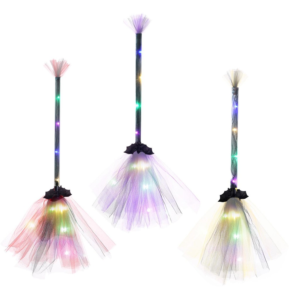Witches Broom Decoration Cosplay Broom Props Wizard LED Flying ...