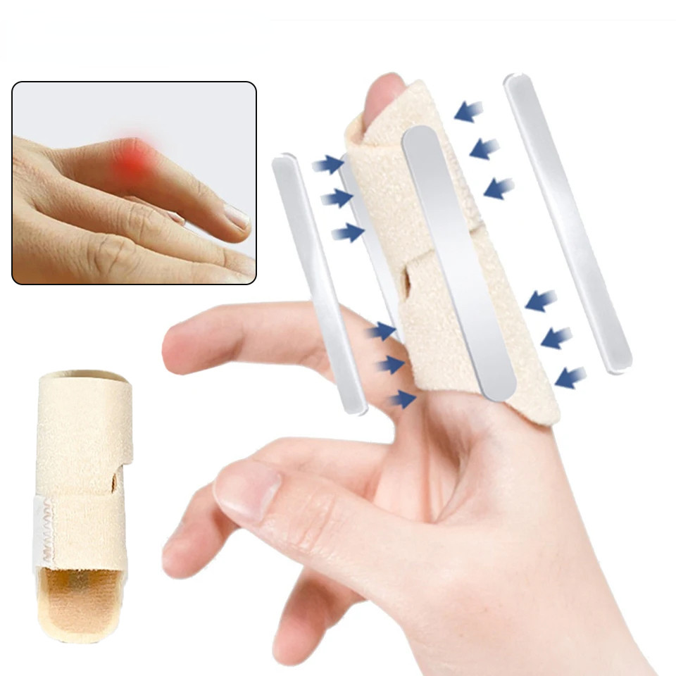 1Pcs Finger Fixation Splint Knuckle Pads 4 Aluminum Bars Reinforcement ...