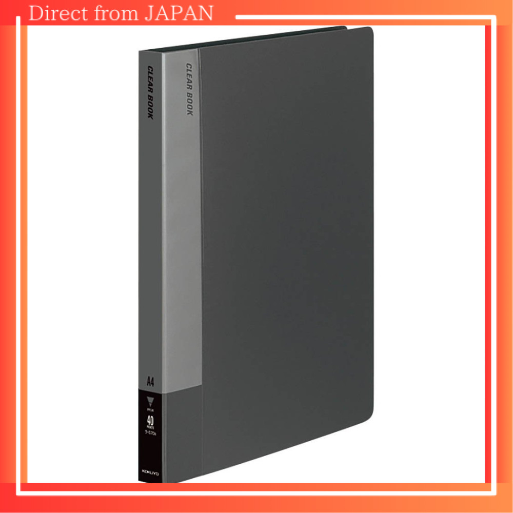 KOKUYO File Clear File Fixed Type A4 Vertical 40 Sheets Pocket Dark Gray La-570DM | Shopee ...