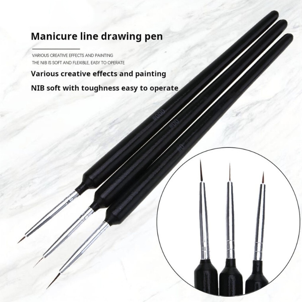 3pcs/pack Fine Detail Brush Nail Art Brush for Gunpla Military Gunpla ...