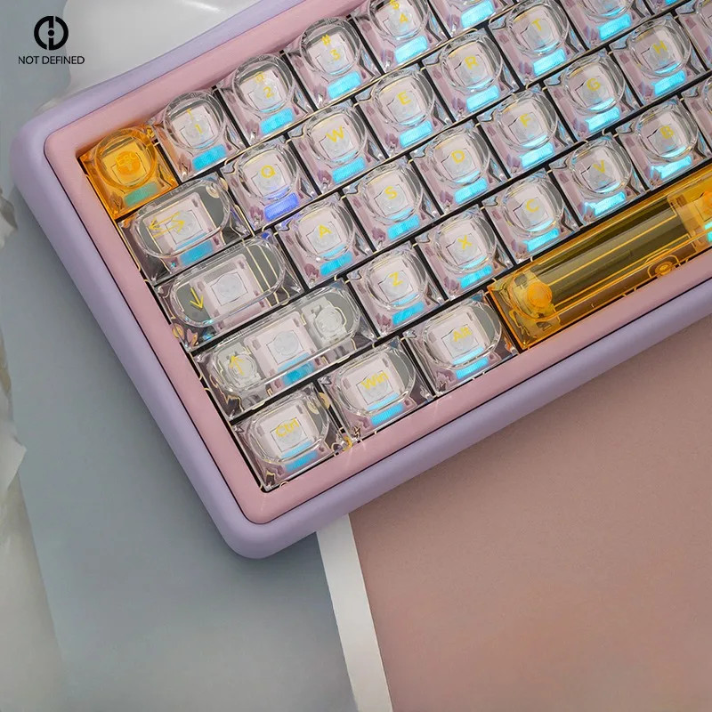 Not Defined Colored Glass Theme Keycap Set 162Key PC Custom Transparent ...