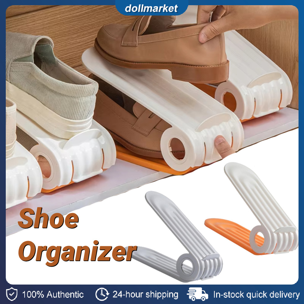 Adjustable Shoe Organizer Simple Stackable Plastic Shoe Rack Double ...