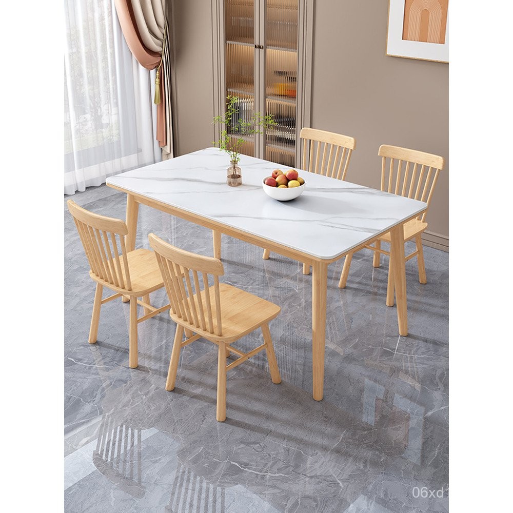 Dining Table and Chair Set Dining Table Full Solid Wood Rock Board Home ...