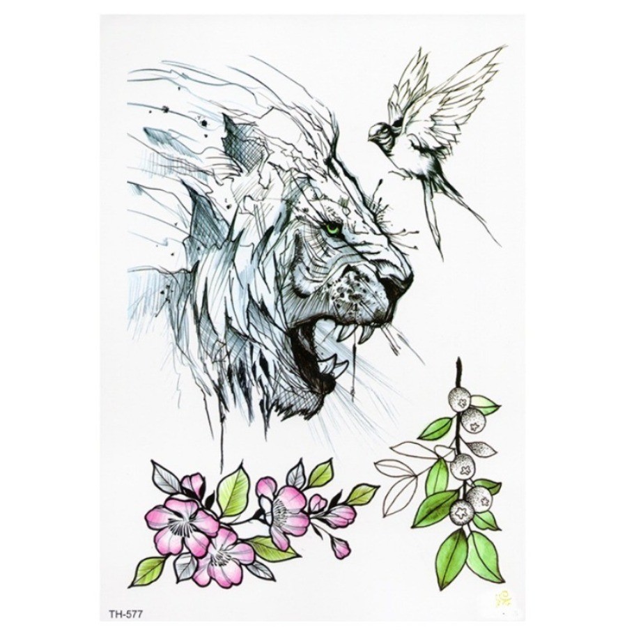 Flower Small Arm Watercolor Temporary Tattoo Sticker Body Art Arm Flash ...