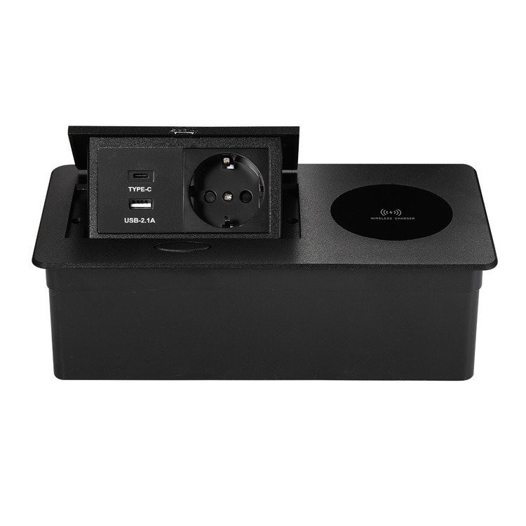 Factory Export Wireless Charging Socket Hidden Office Desk Socket USB-C ...