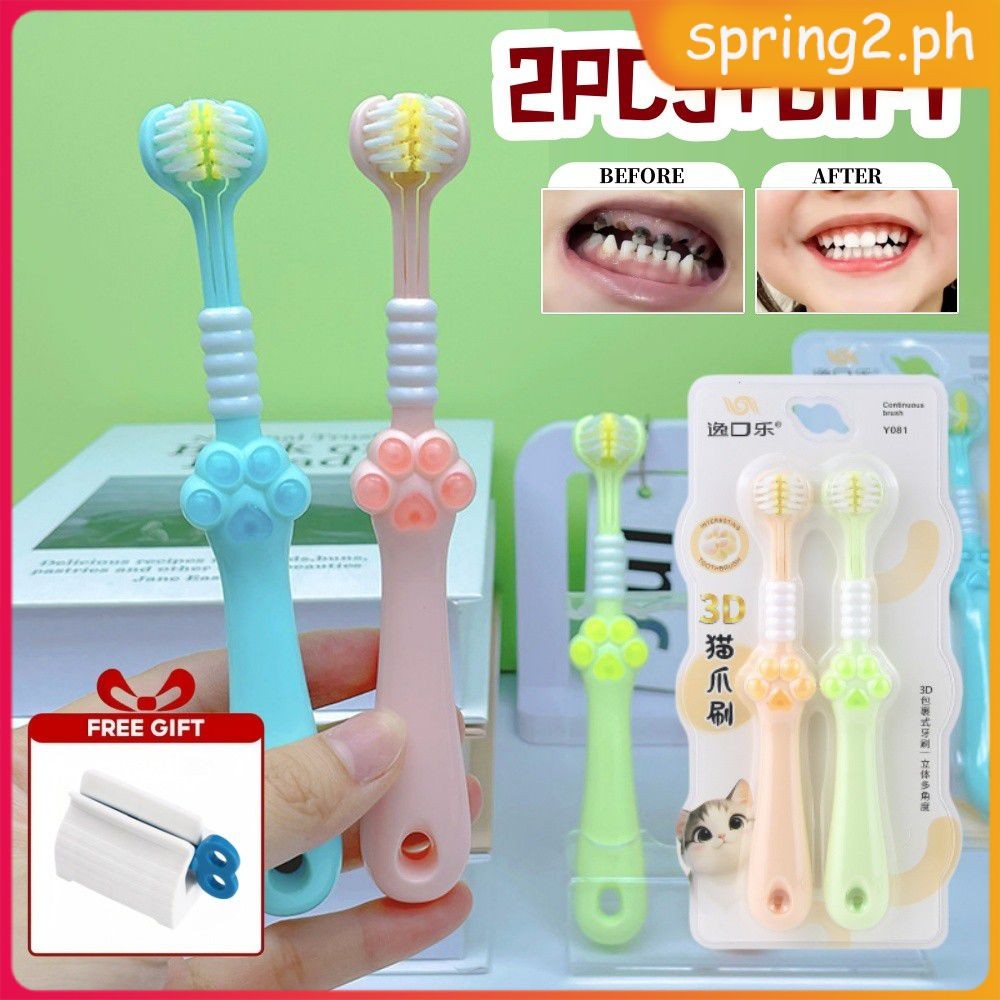 【free Gift】2pcs Baby Toothbrush Soft Bristles Protect Teeth Health For ...