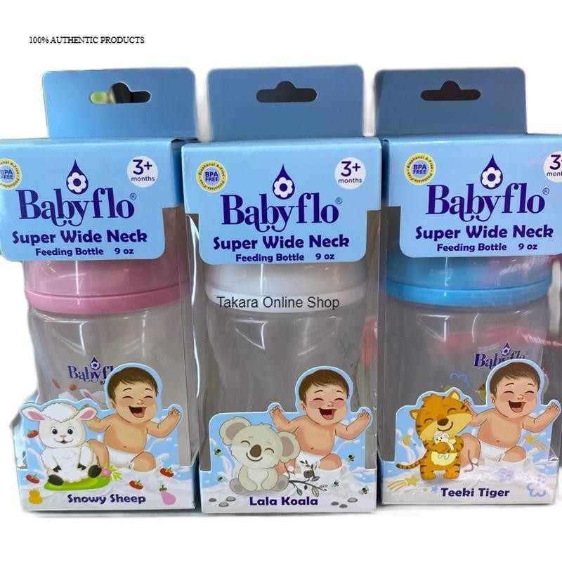 Babyflo Super Wide Neck Feeding Bottle 9oz (Snowy Sheep,Lala Koala ...
