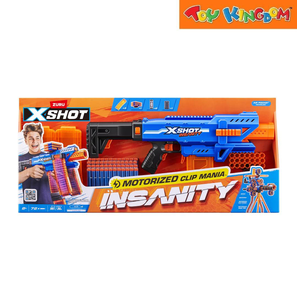 X-Shot Zuru Motorized Clip Mania Insanity 72pcs Blaster | Shopee ...