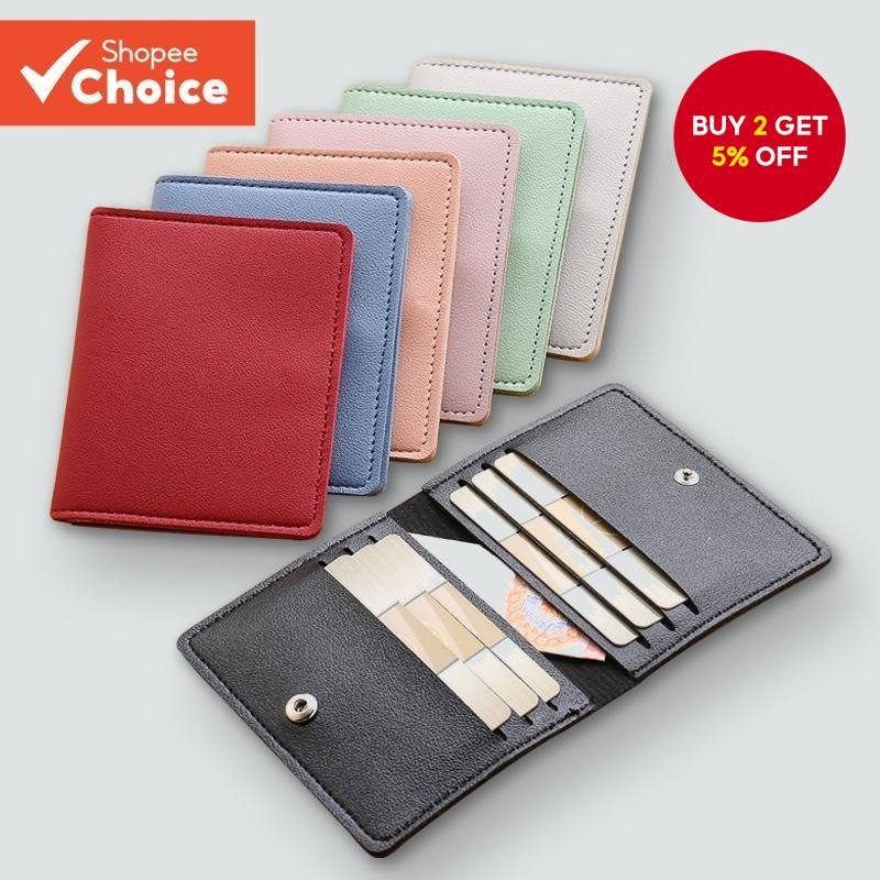 Women Slim RFID Wallet Minimalist Card Holder With Multiple Slots Zip ...