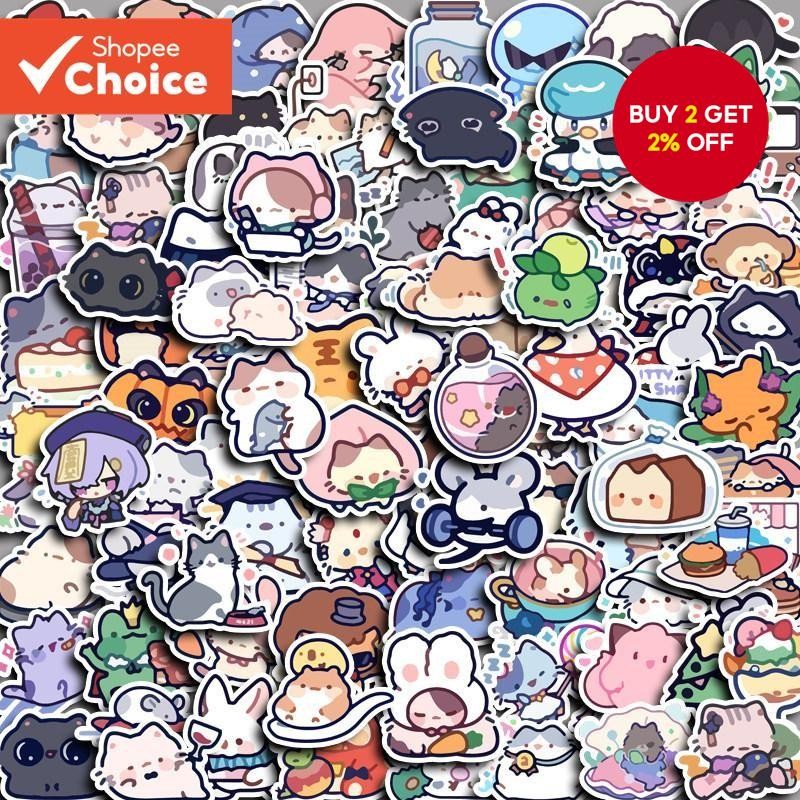 100pcs Cute Cartoon Stickers Diy Computer Laptop Washi Scrapbooking ...