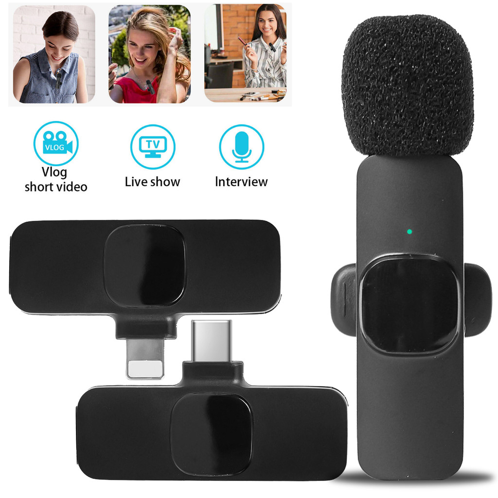 Lapel Lavalier Wireless Microphone / Mini Bluetooth Mic for IPhone ...