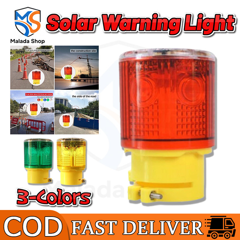 LED Solar Warning Light Red Emergency Warning Light Flash Indicator ...