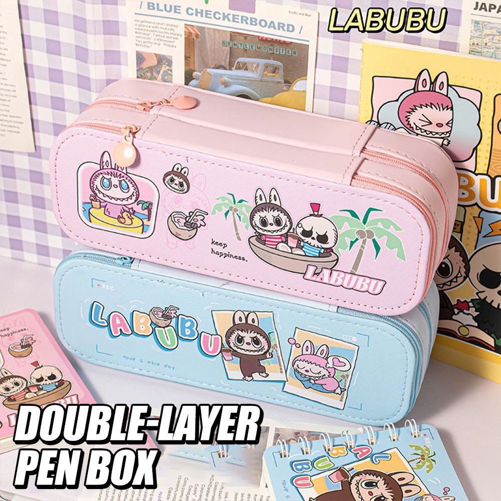 Labubu Pencil Case,Large Capacity Pencil Pouch for Girls Boys, double ...