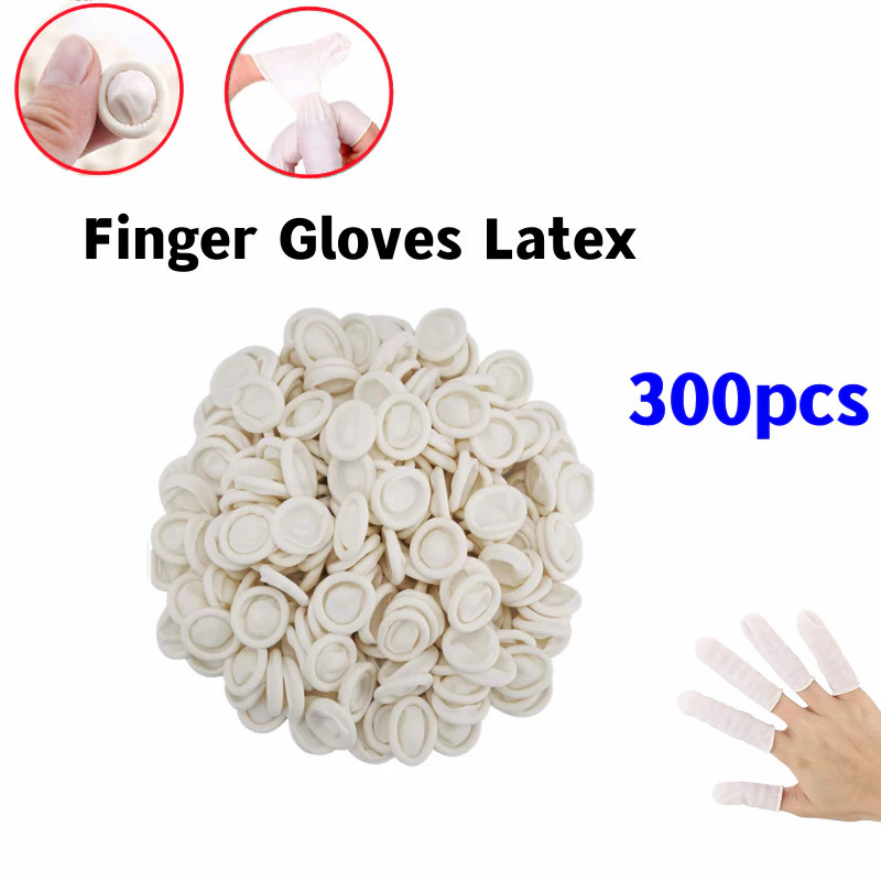 300Pcs Disposable Finger Cots Rubber Gloves/Fingertips Protective ...