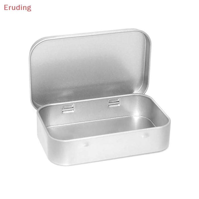 [Eruding] Metal Rectangular Empty Mini Tin Box Tinplate Push Candy Pill Cases Bins Jar Hinged ...
