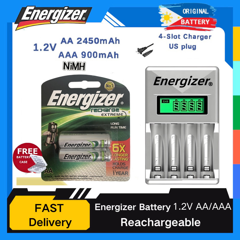 Energizer 2PCS Original 1.2V AA 2450mah Ni-Mh Rechargeable Batteries ...
