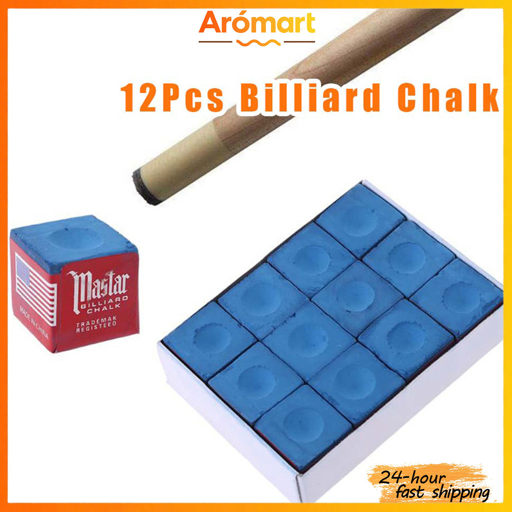 12 Cubes/Box Blue master Billiard Chalks Snooker Billiard Stick Chalk ...