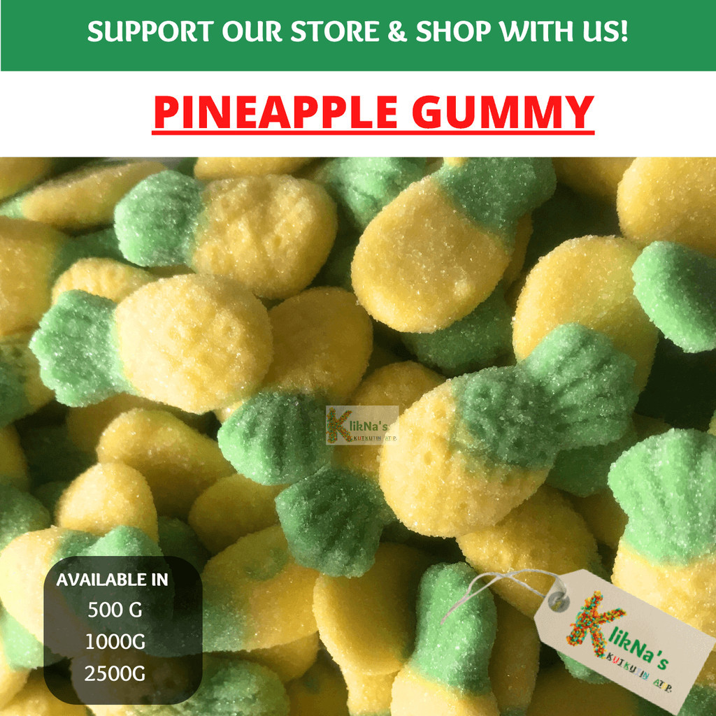 KlikNa’s Pineapple Gummy 500g | 1Kilo Gummies | Gummy Candies Pang ...