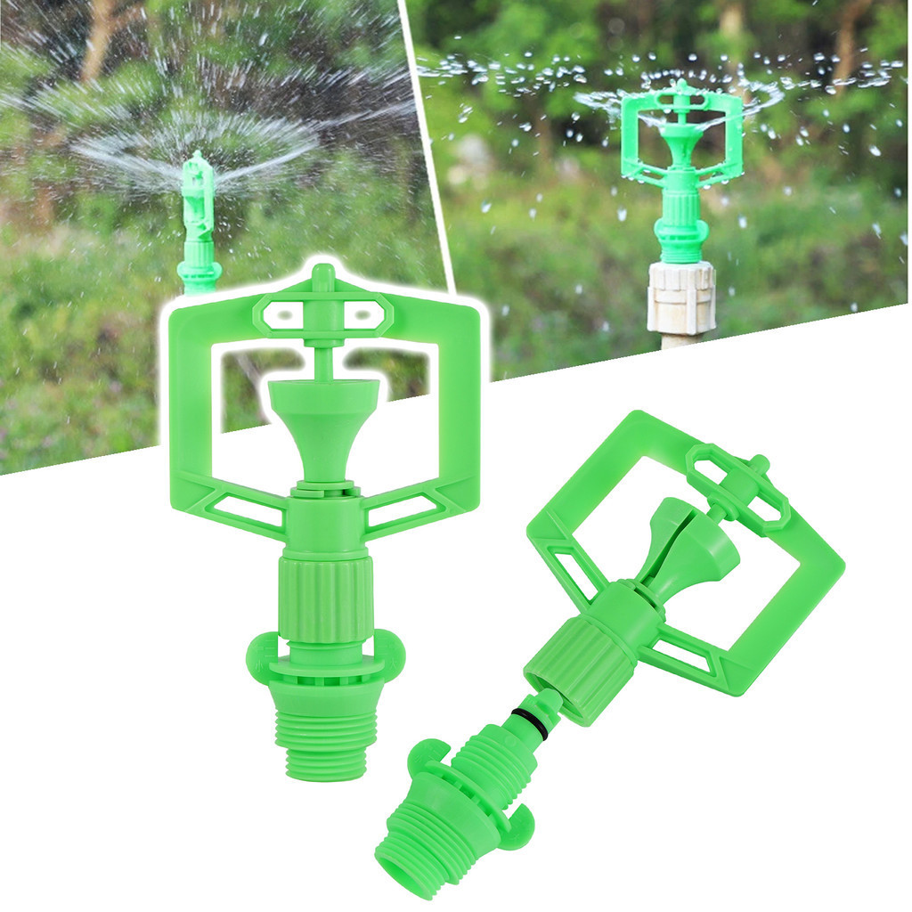 360° Adjustable Flow Rotary Refraction Sprinkler 1/2"3/4" Male Thread ...