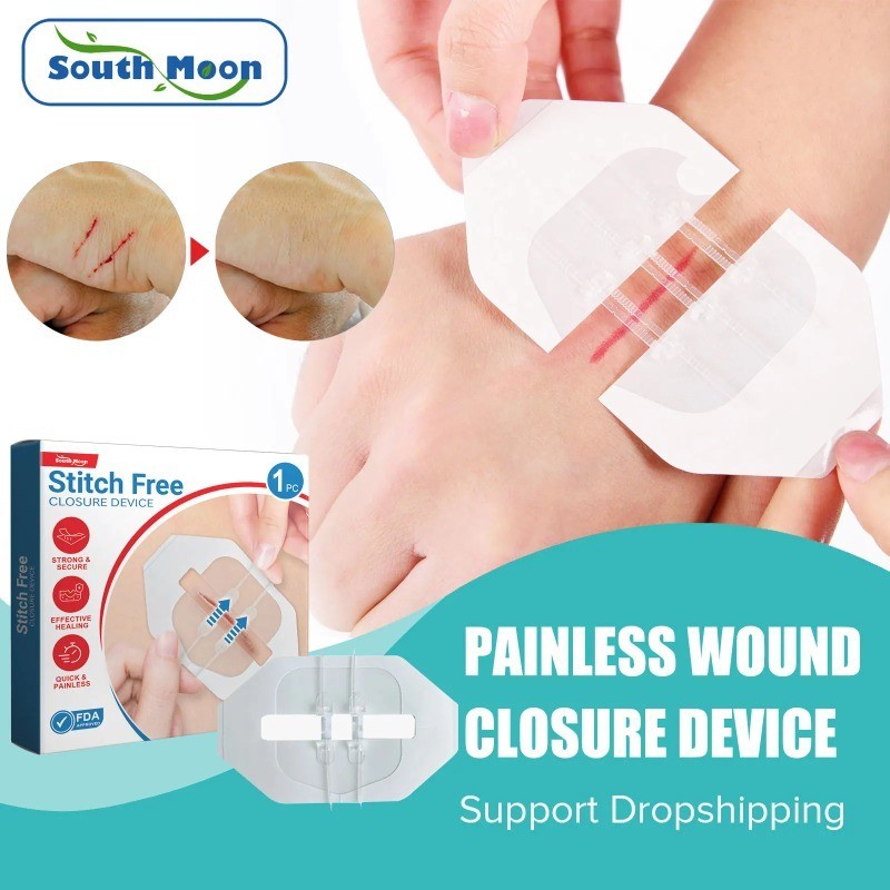 South Moon Portable Wound Closure Patch Painless Suture Zipper Band-Aid ...