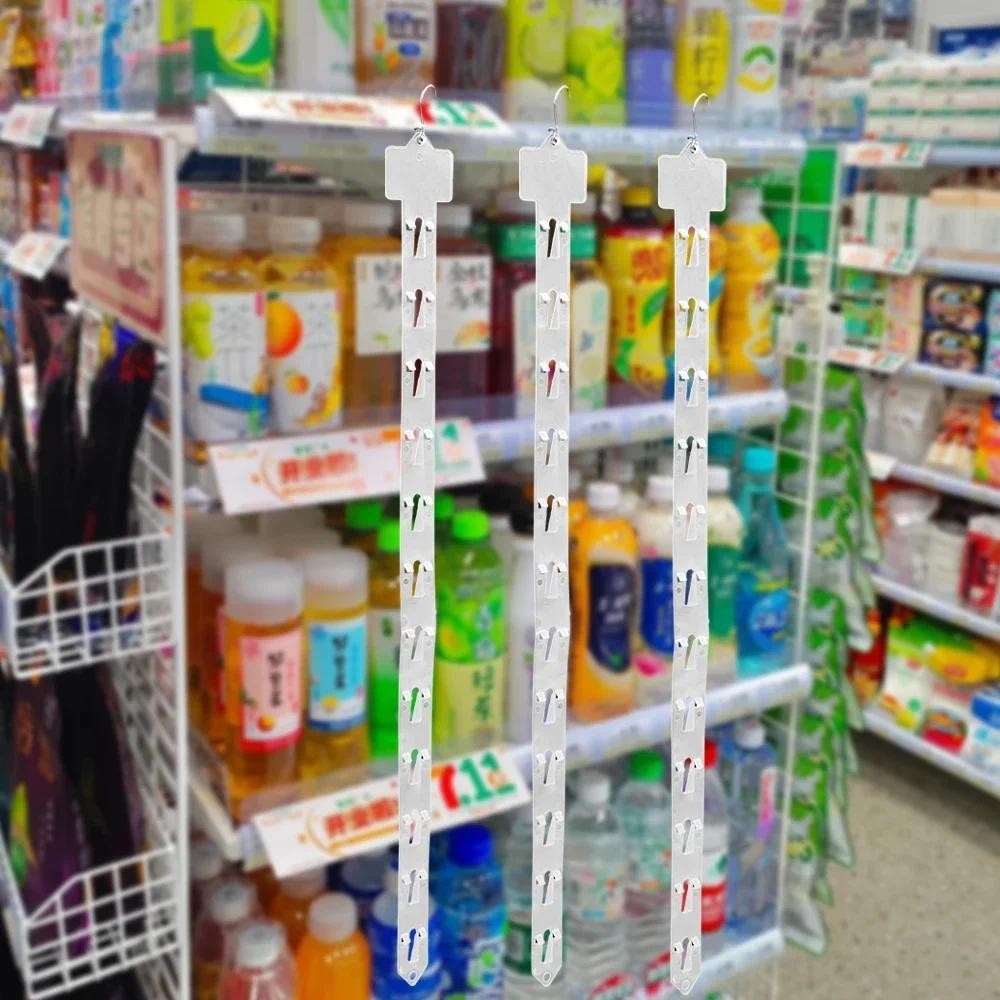 10Pcs Plastic Display Hanging Strips with Hooks Store Organizer for ...