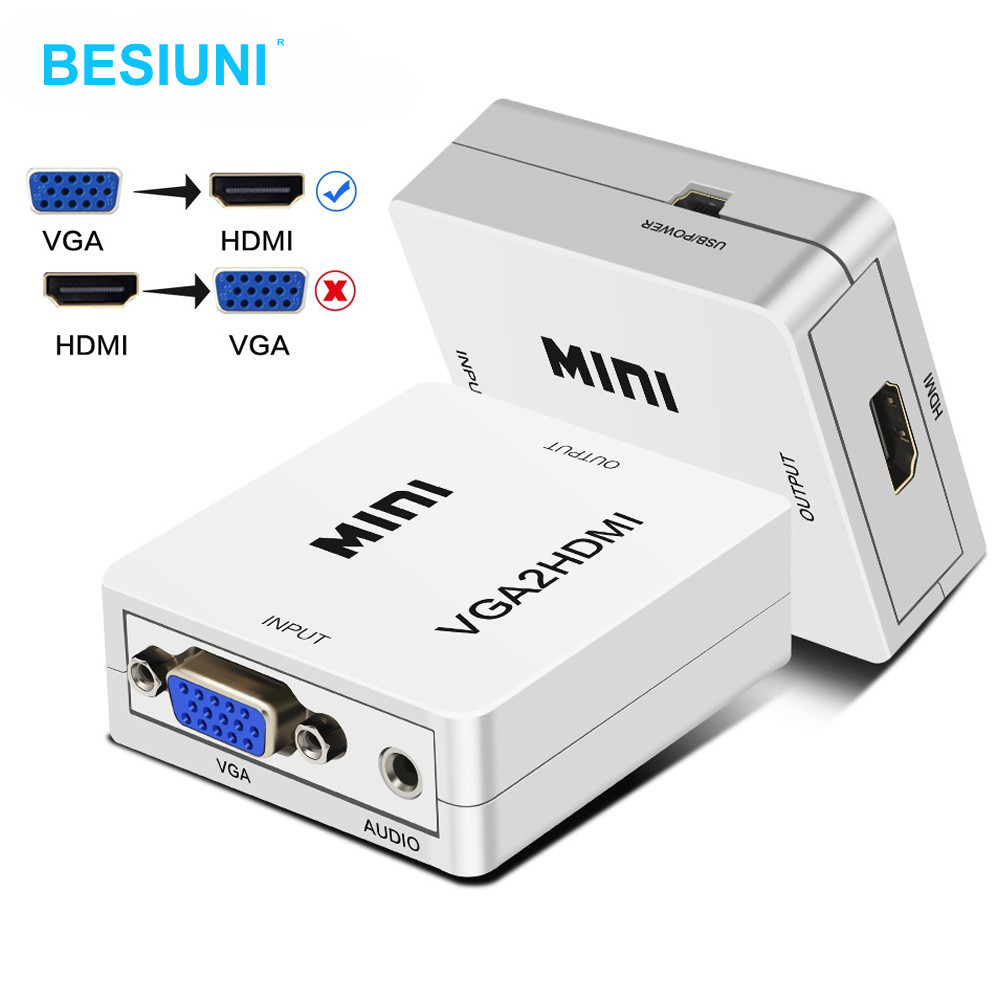VGA to HDMI audio and video distributor VGA to HDMI small white box ...