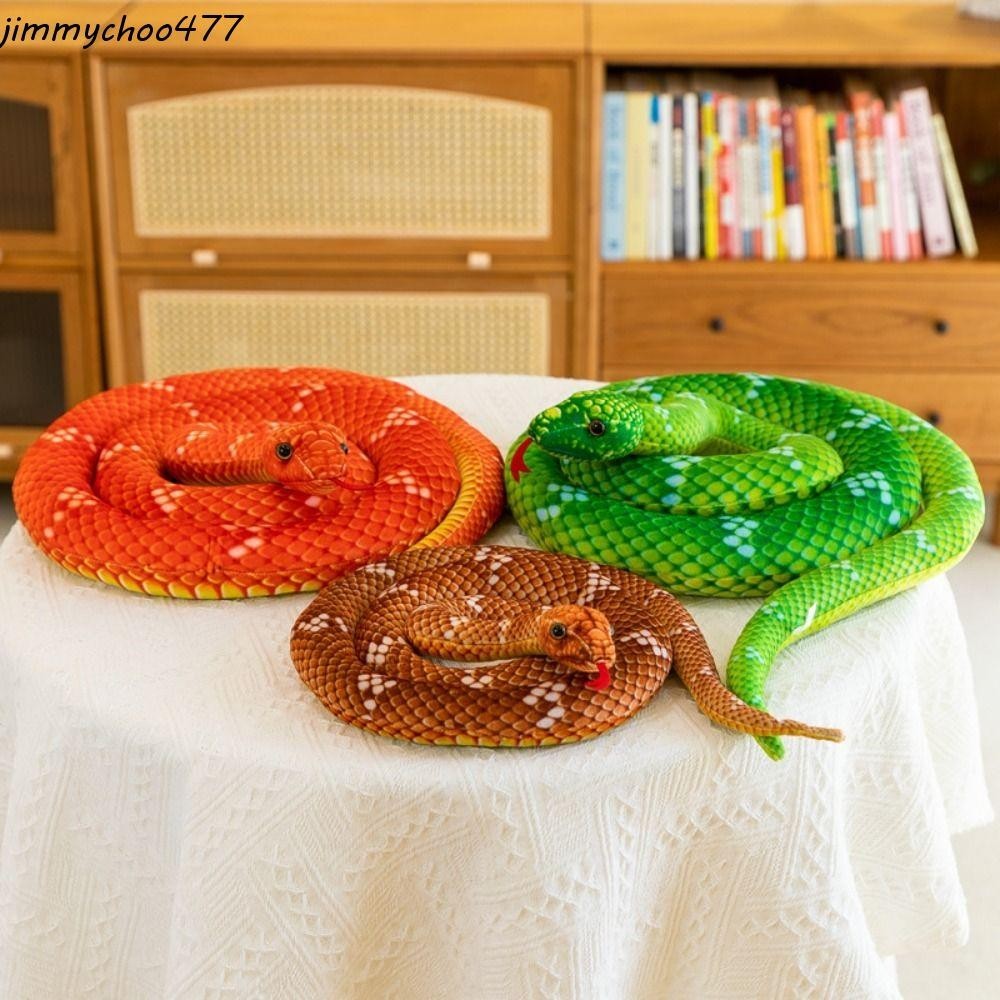 JIMMYCHOO Simulation Snake Plush Toy, Brown/Green/Red 80/110cm Snake ...