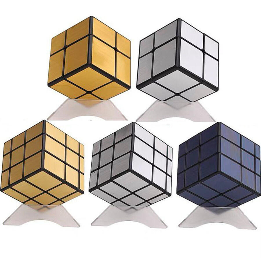 QiYi 2x2 3x3 Mirror Cube Gold Silver Brushed Magic Cube Speed ...