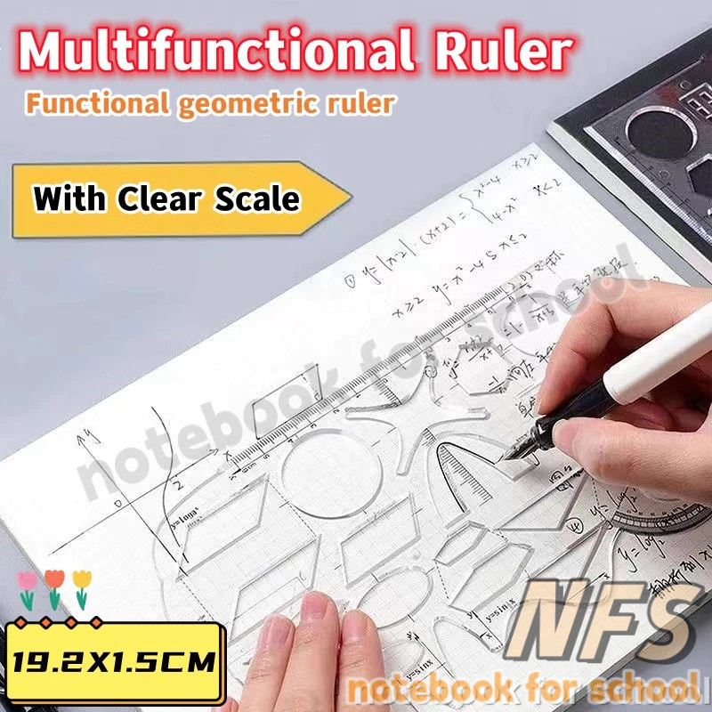 Multifunctional Ruler Student Soft Ruler Transparent Geometric Drawing ...