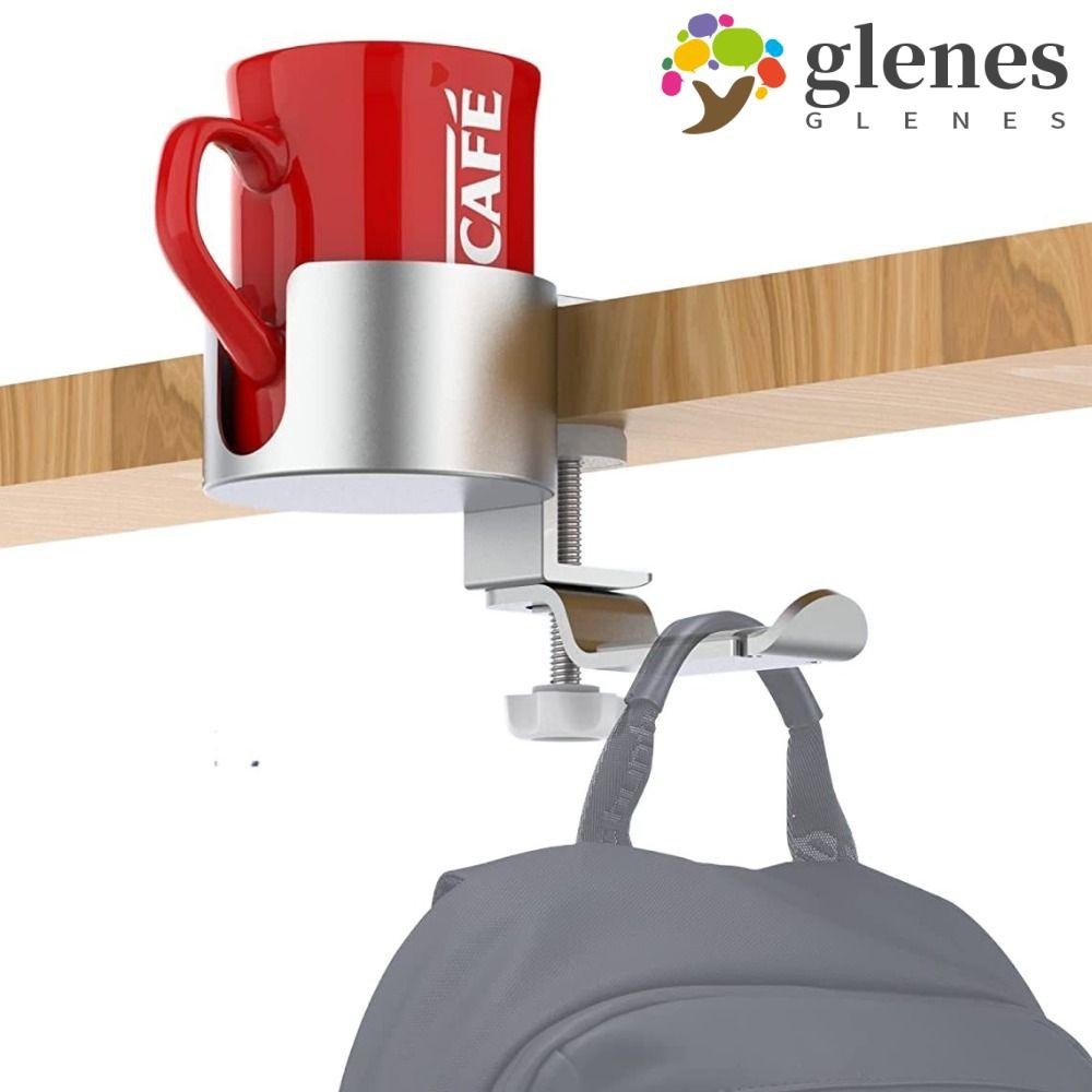 GLENES 2 in 1 Desk Cup Holder, Headphone Hanger Anti-Spill Desk Cup ...