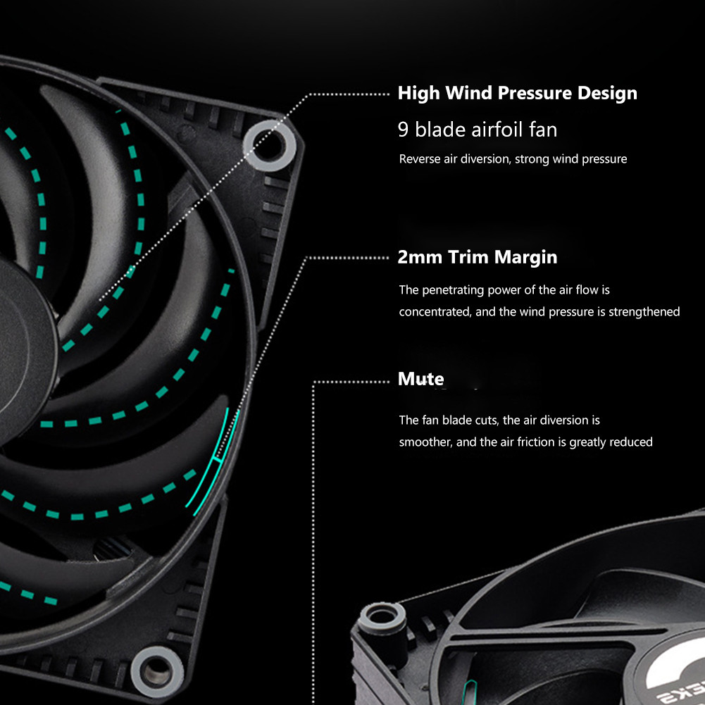 PHANTEKS 4-Pin PWM PC Case Cooling Fan Hydraulic Bearing Radiator CPU ...